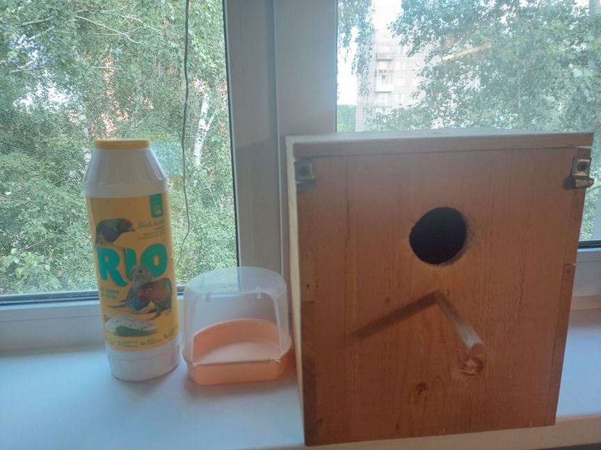 Домик для птенцов попугая, песок, ванночка