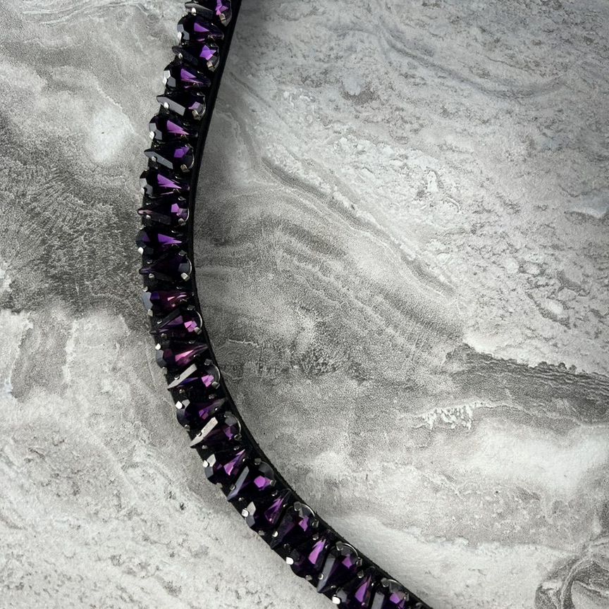 Налобник для лошади фиолетовый full