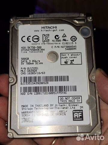 Жесткий диск Hitachi 500 GB купить в Калининграде | Электроника | Авито