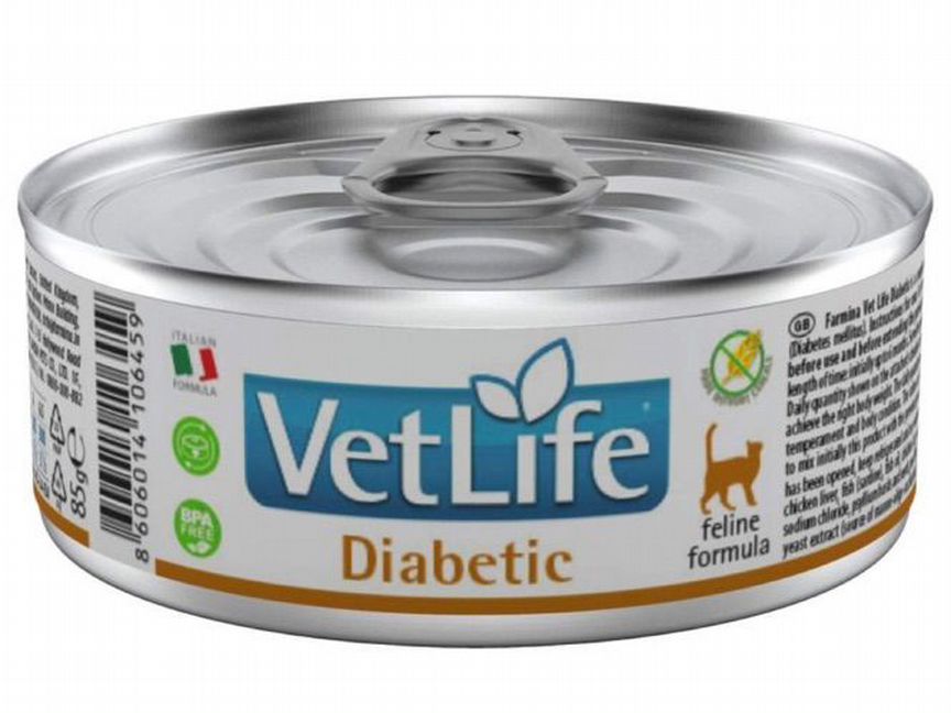 Корм для кошек vet life diabetic для диабетиков