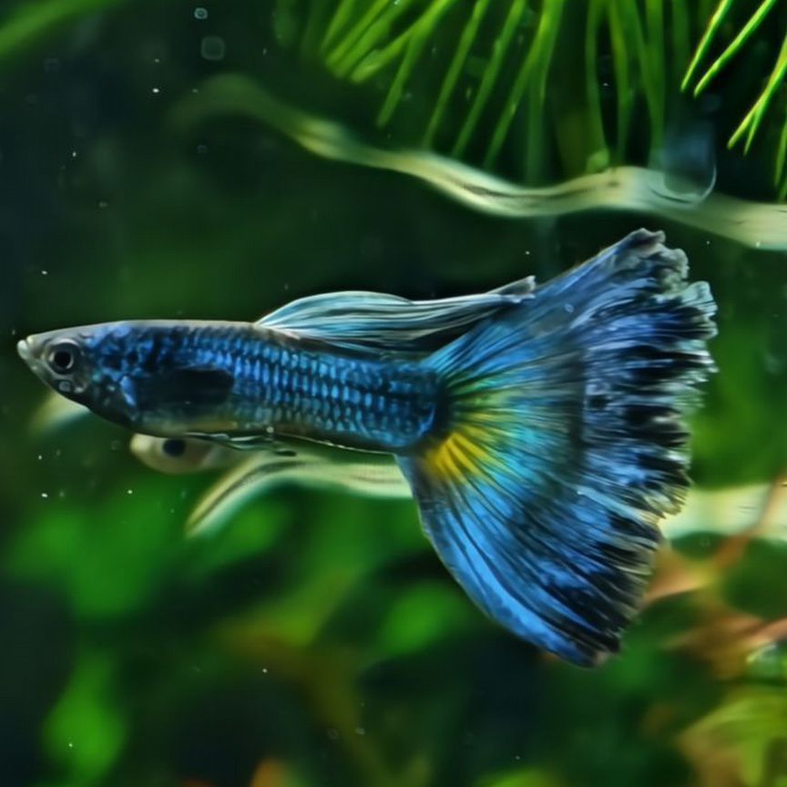 Гуппи чистая линия малахит