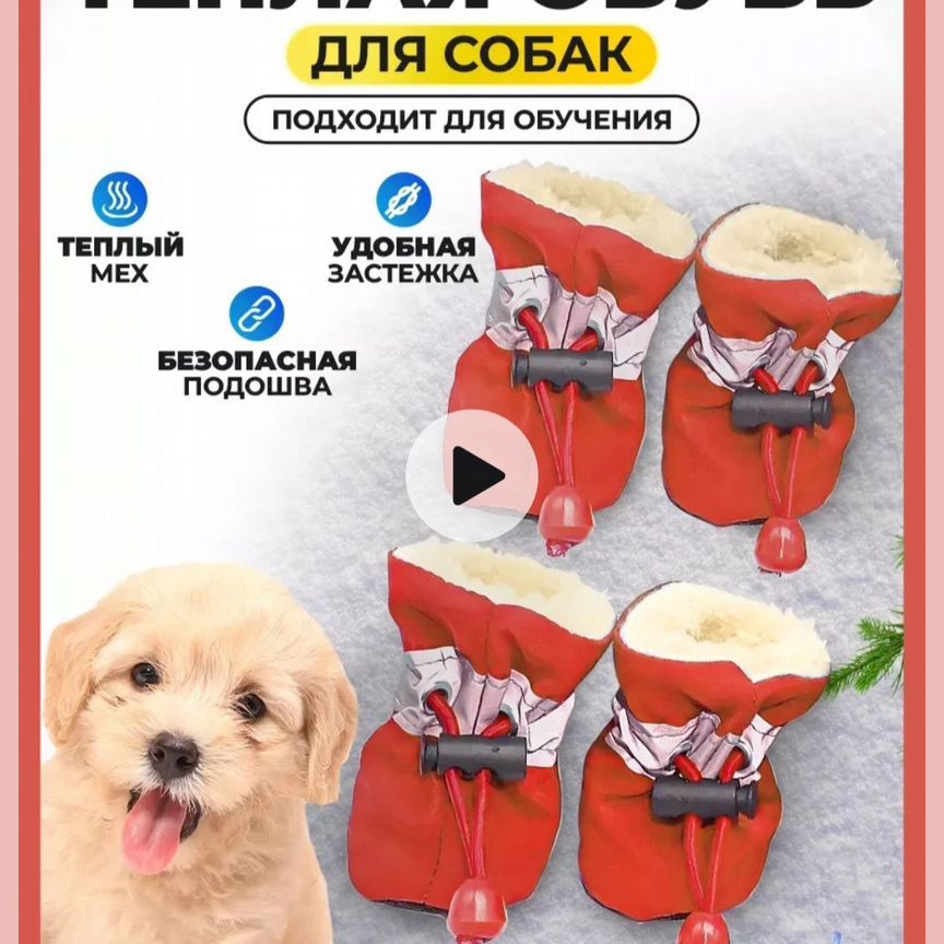 Ботинки зимние для собак