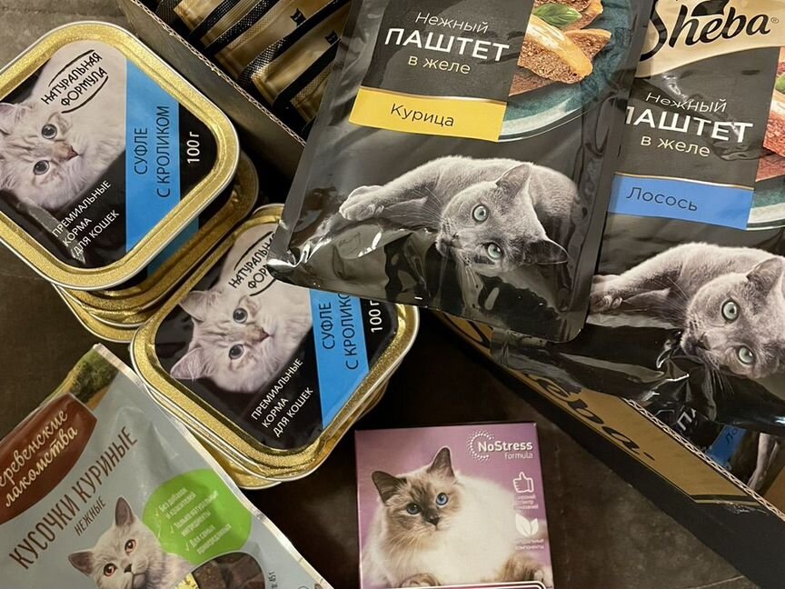 Паштет для кошек Sheba и Натуральная формула