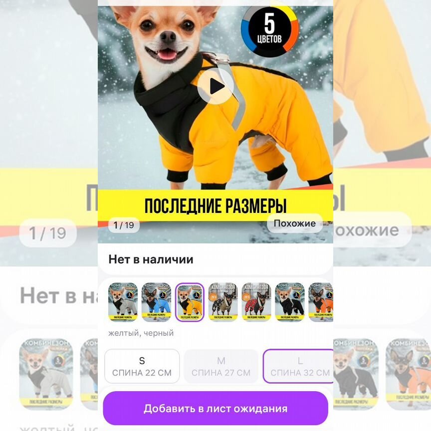 Одежда для собак мелких пород зима