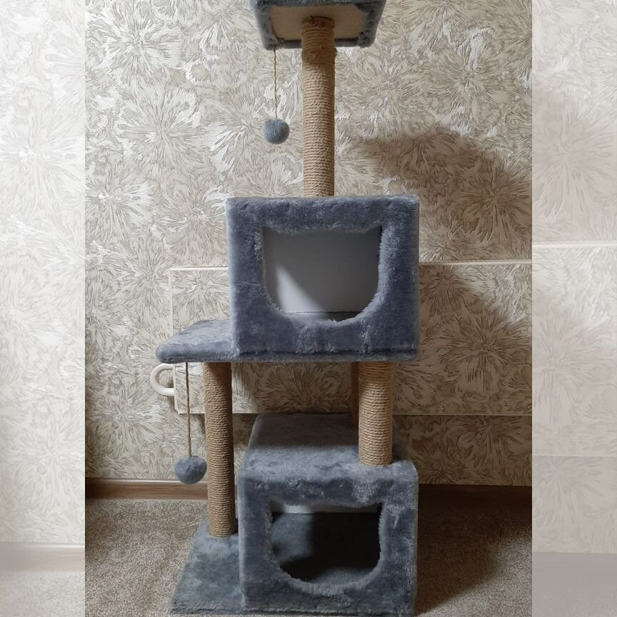 Когтеточка с домиком и лежанкой