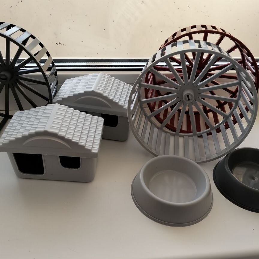 Колесо, домик, миска для хомяка