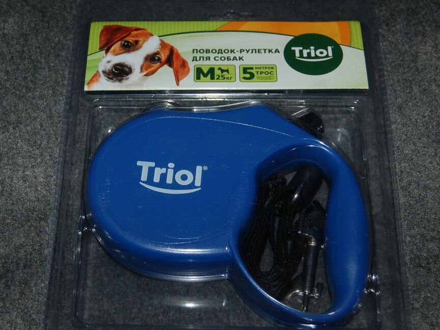 Поводок рулетка triol,М,Трос