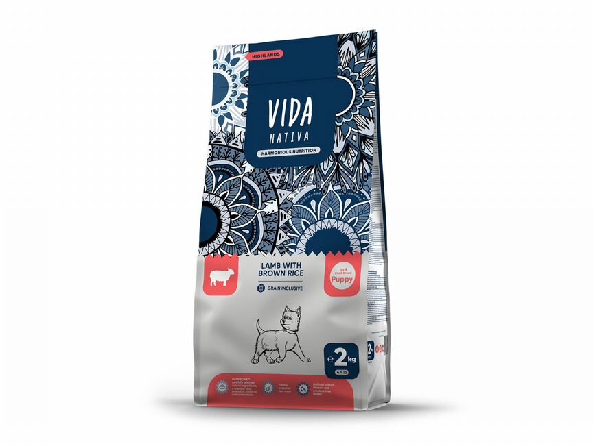 Vida Nativa корм для щенков мелких пород с ягненко