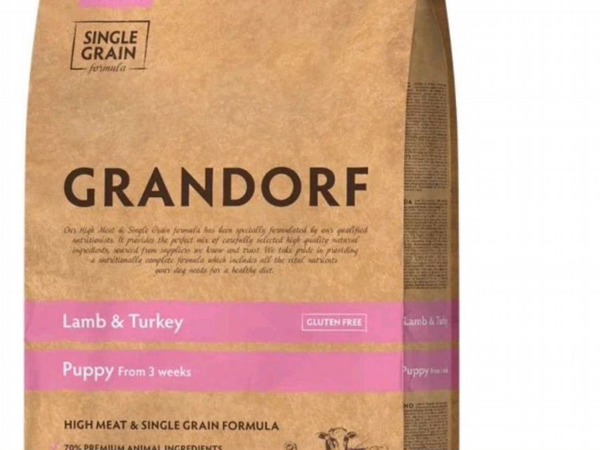 Сухой корм для щенков Grandorf, ягненок с индейкой