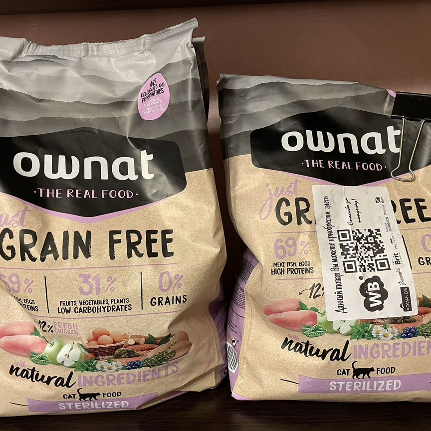 Сухой корм для кошек Ownat Grain Free