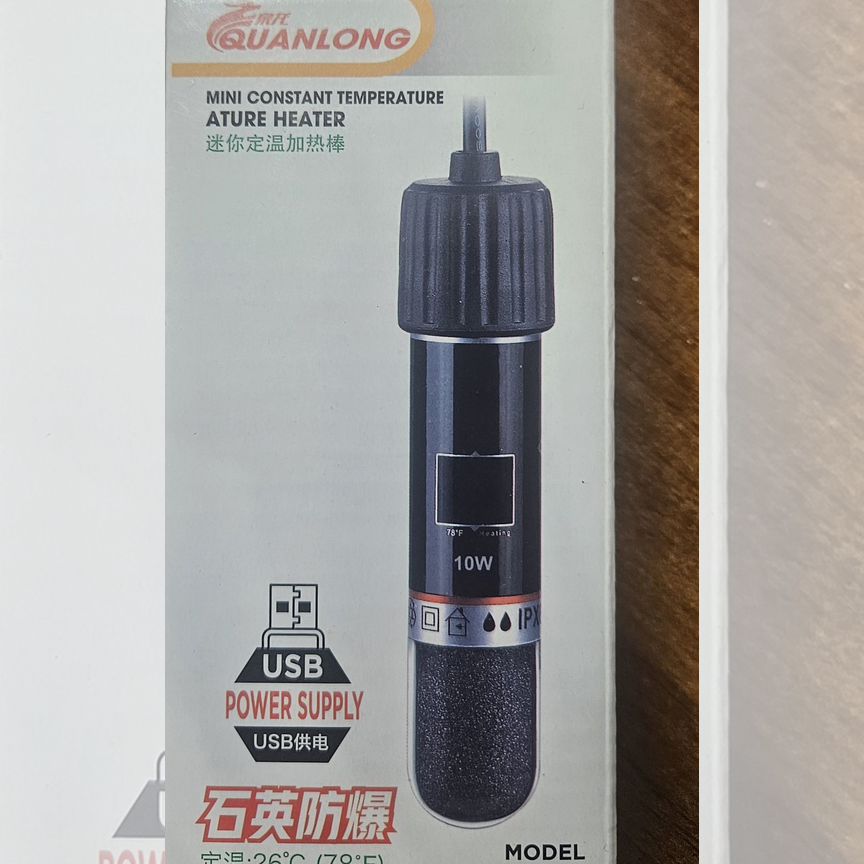 Нагреватель для аквариума 10 л, погружной, 10 Вт