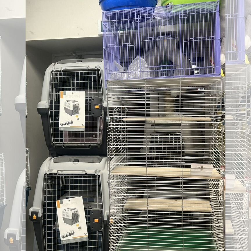 Клетка для грызунов, птиц. Лотки и переноски