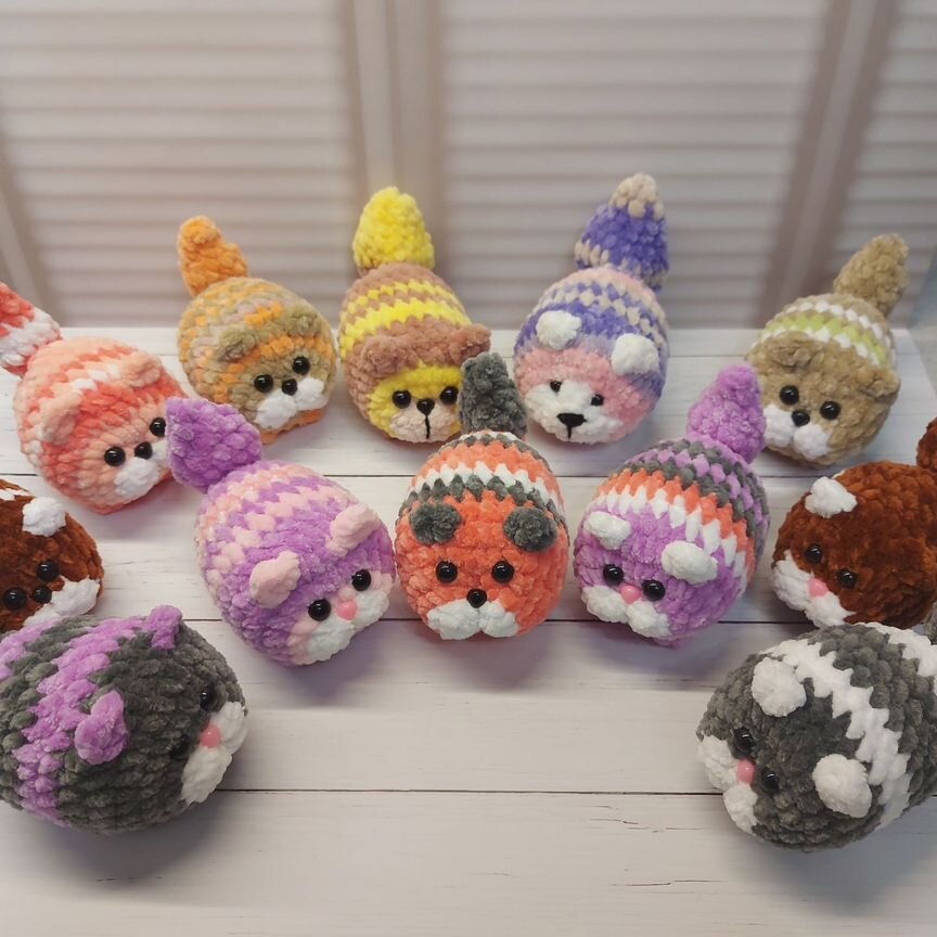 Котик-колобок, 9 см