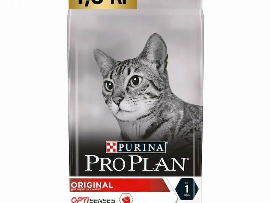 Pro Plan сухой корм для кошек, с лососем 1,5кг