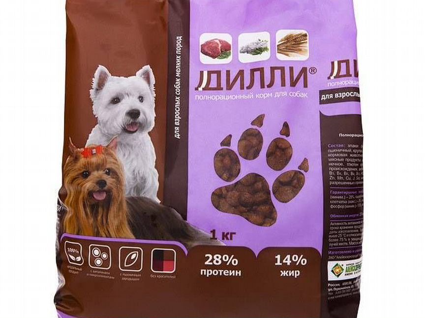 Сухой корм Дилли для собак 1 кг