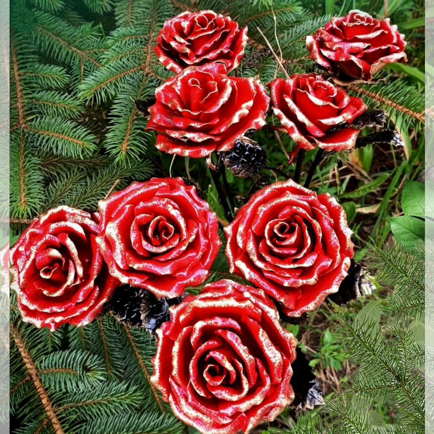 Роза кованая из стали. Разные цветы