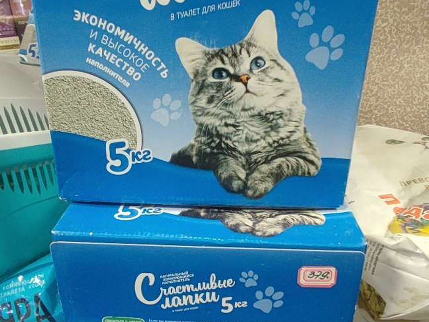 Комкующийся наполнитель Счастливые лапки 5кг