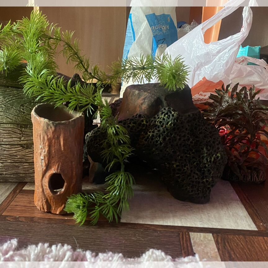 Декор для аквариума и компрессор