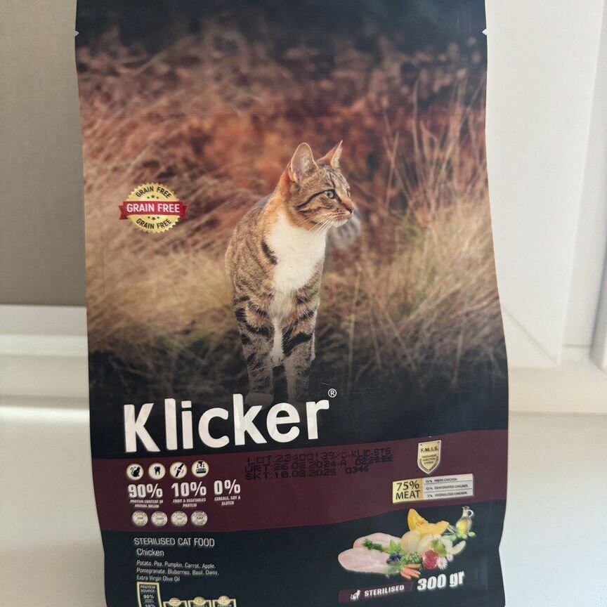 Сухой корм для кошек klicker с курицей