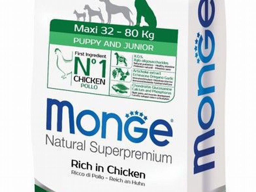 Monge Maxi Puppy and Junior 15 кг курица