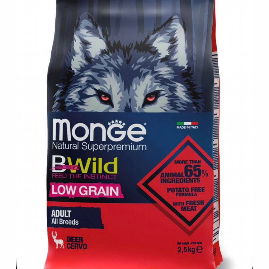 Сухой корм Monge Dog BWild LOW grain для собак