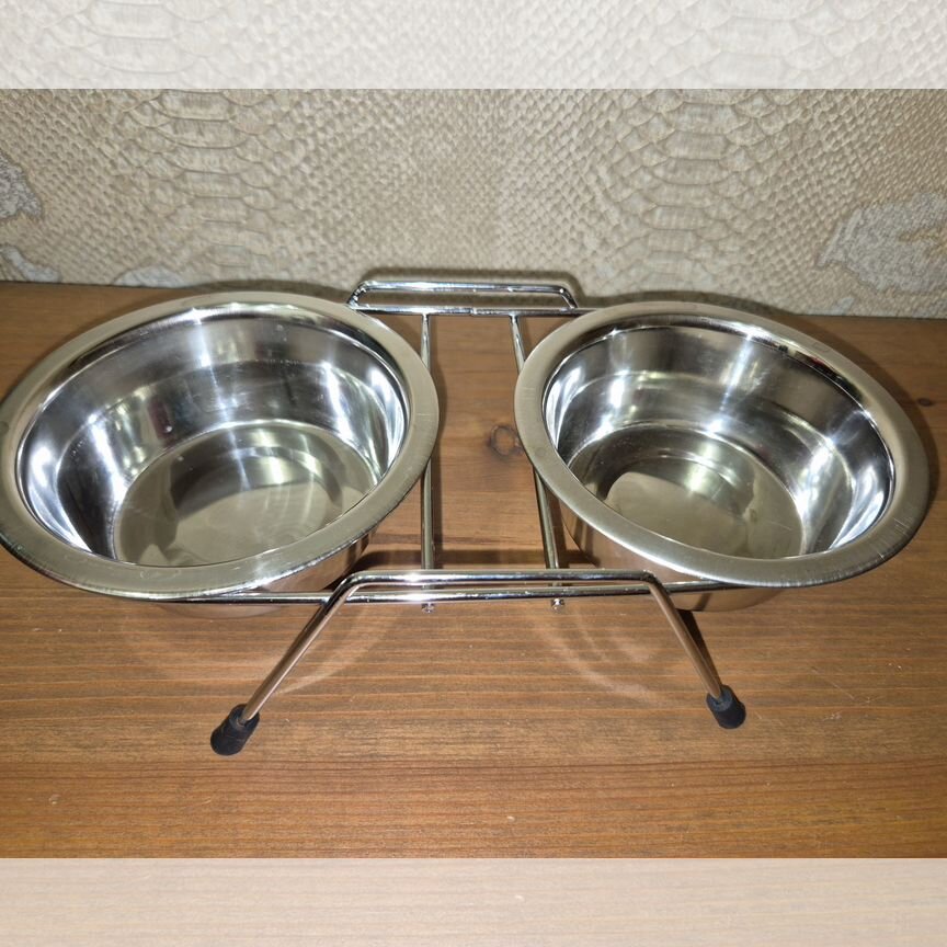Набор из 2 мисок на подставке, 2350 мл, нерж