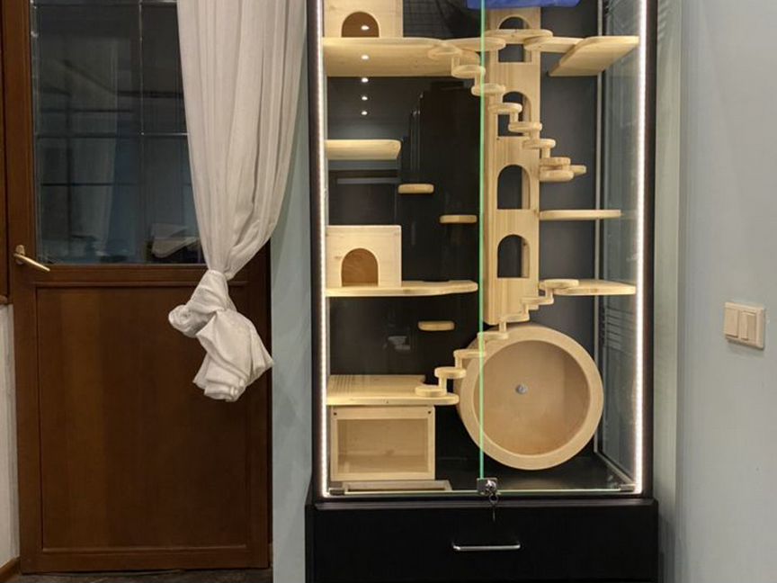 Витрина для шиншилл, дегу Джуманджи-2 с подсветкой