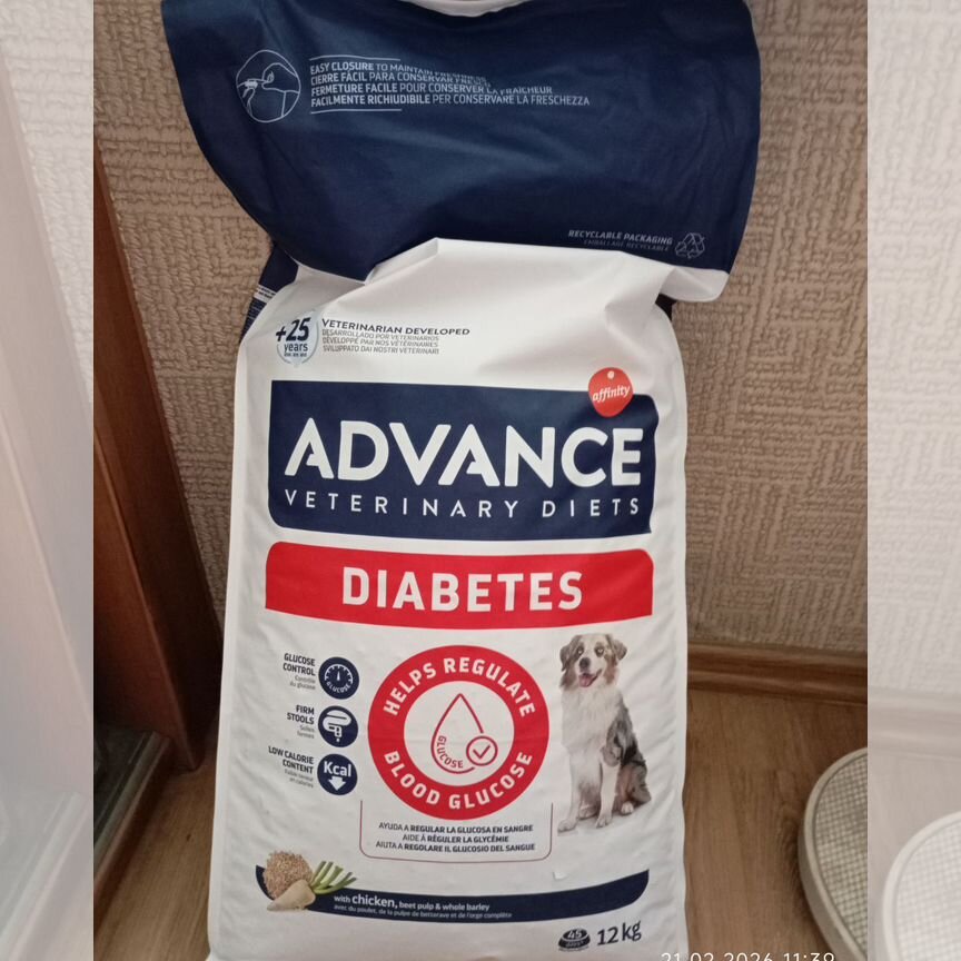 Корм для собак advance diabetes diabetic