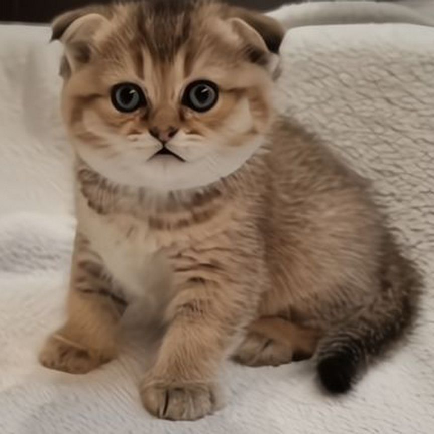 Шотландский вислоухий короткошёрстный котёнок