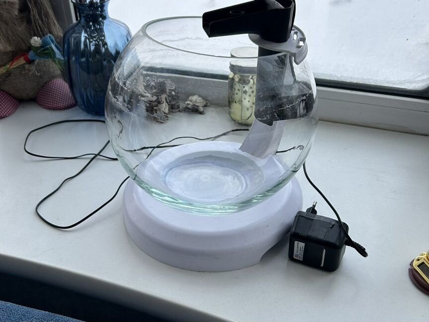 Аквариум круглый с подсветкой и фильтром tetra