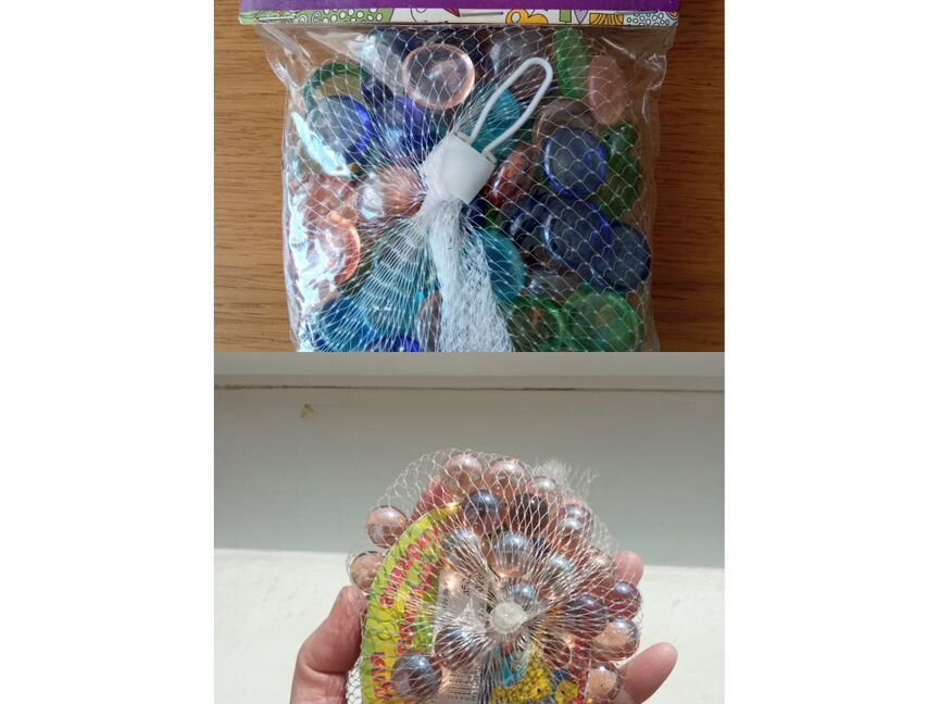 Стеклянный грунт для аквариума 2 пакета