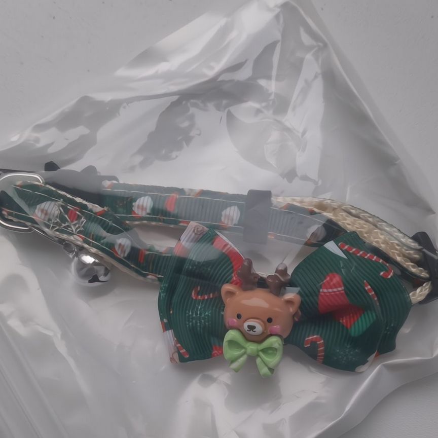 Ошейник для животных с бантиком и олененком