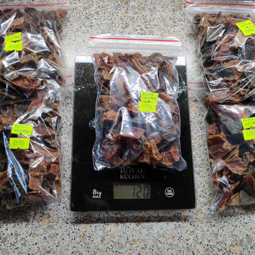 Вымя говяжье сушеное Лакомства для собак 120 грамм