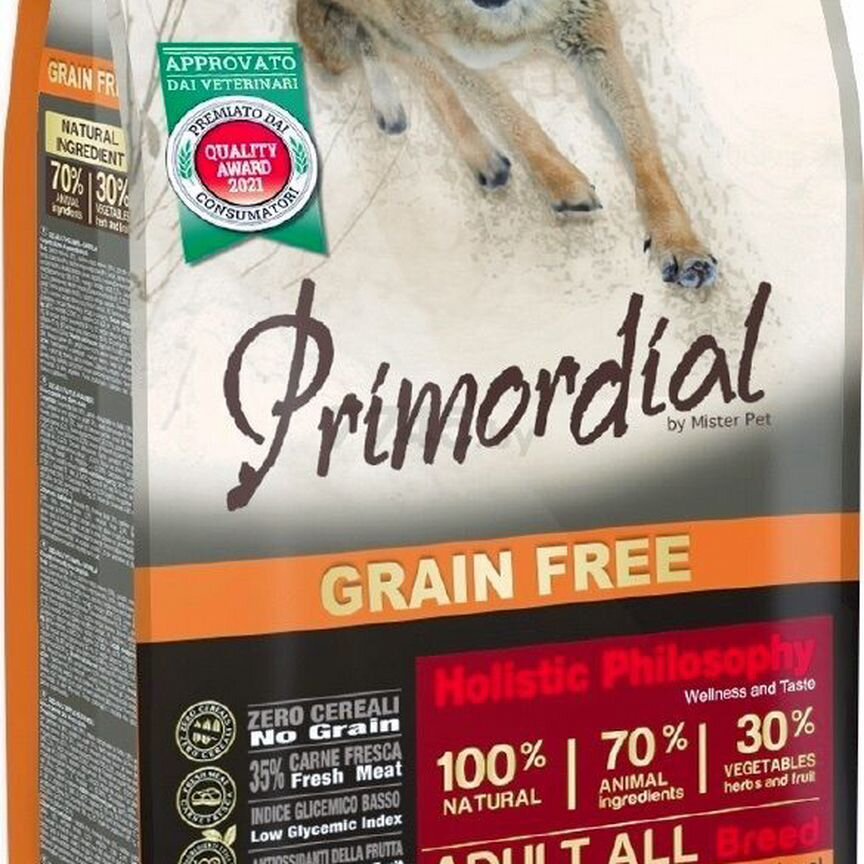 Корм для собак primordial 12 кг