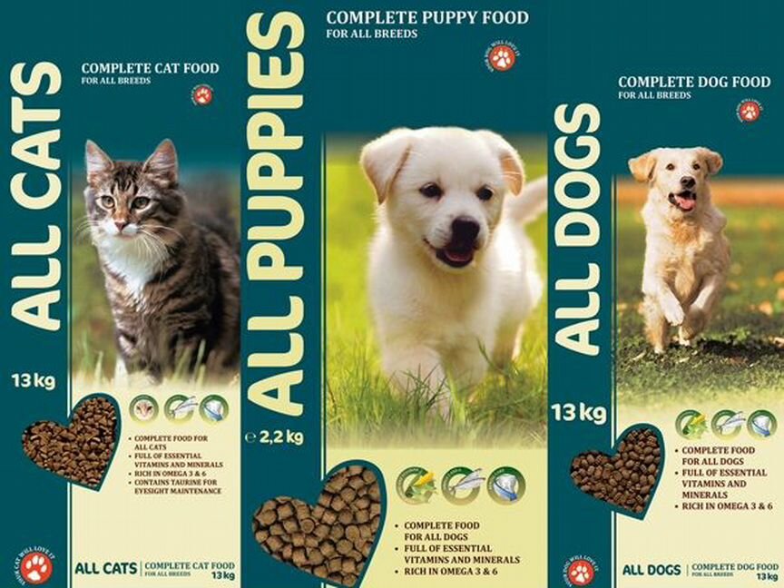 Корма для животных All Dog, All Puppy, All Cat