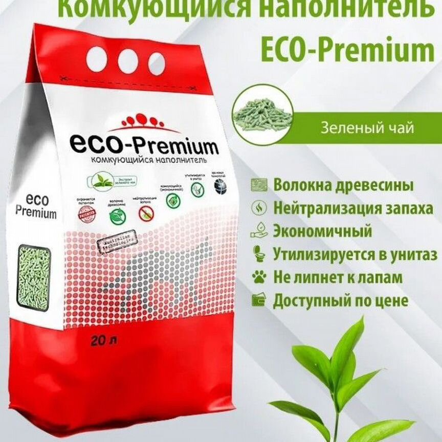 Наполнитель ECO-Premium комкующийся древесный 20л