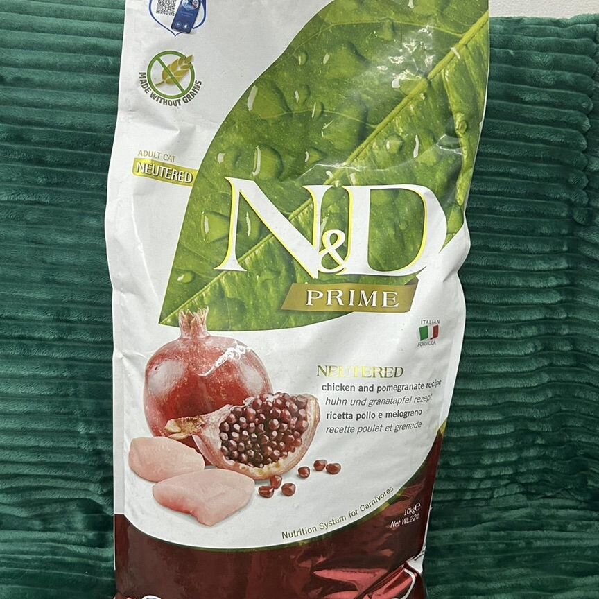 Корм Farmina Prime Neutered Курица и гранат 10 кг