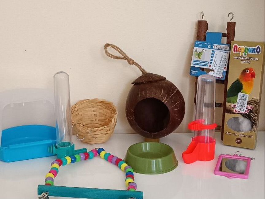 Аксессуары для попугаев с домиком для попугая
