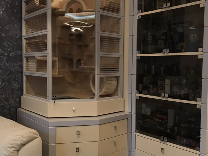 Витрина для шиншилл, дегу угловая "Греция"