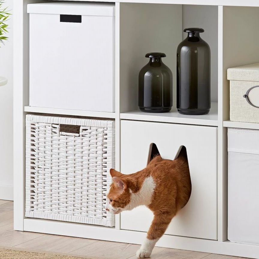 Домик для кошек икеа Каллакс в стеллаж