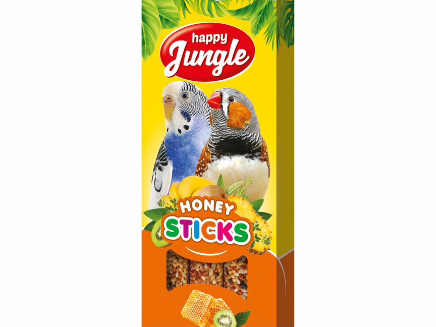 Happy Jungle палочки д/птиц мед и фрукты 3 шт 90 г