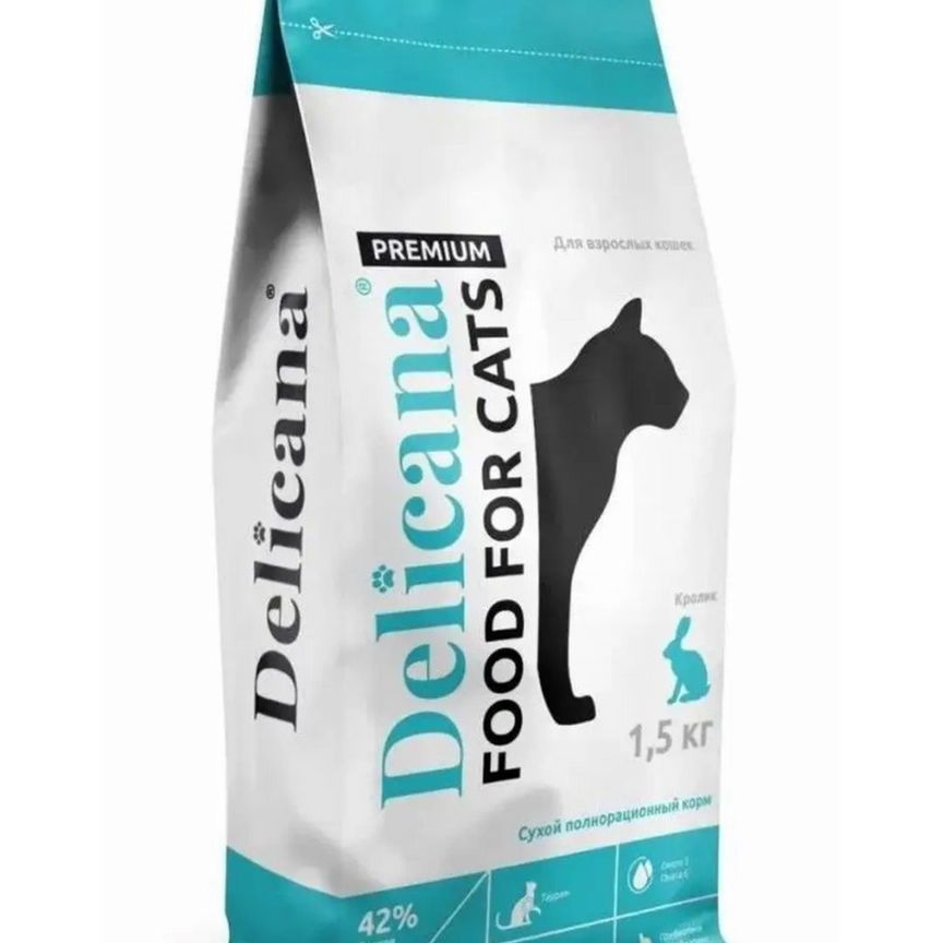 Корм для кошек с кроликом Delicana 1,5 кг