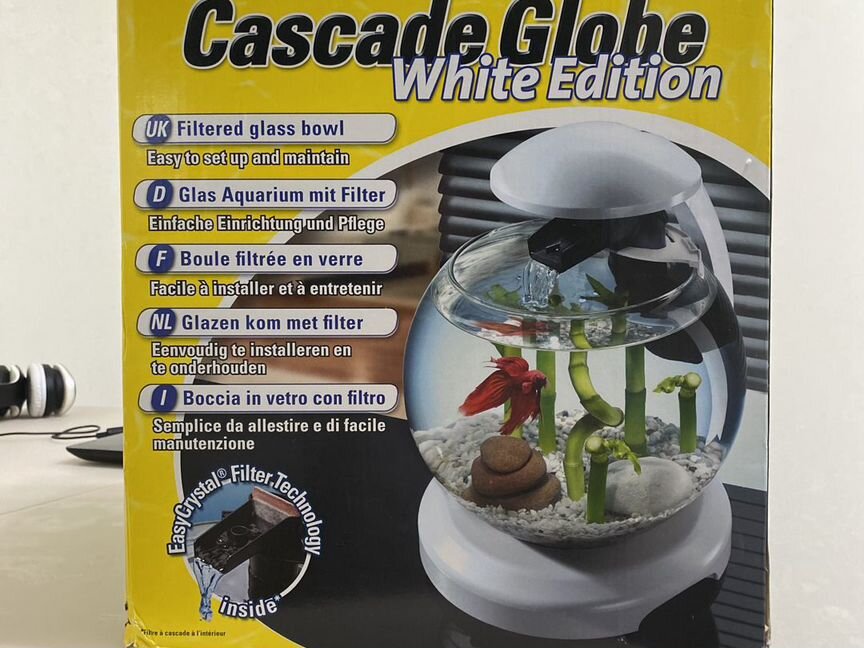 Аквариум для рыб Cascade Globe, белый 6.8 л/tetra
