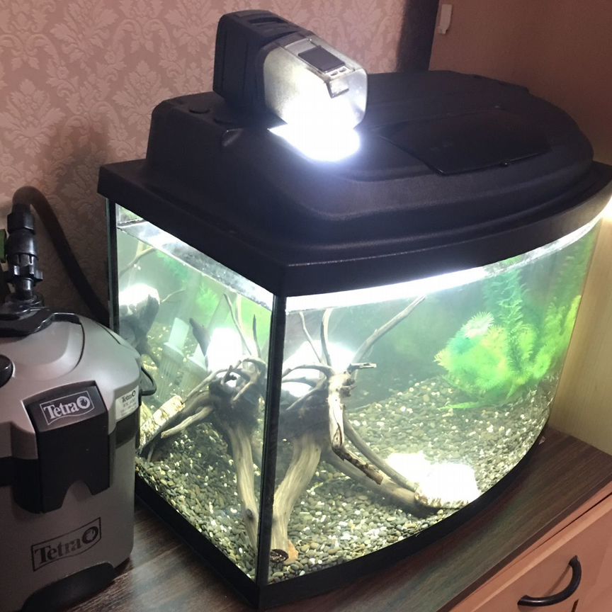 Аквариум aquael 45л б/у с внешним фильтром