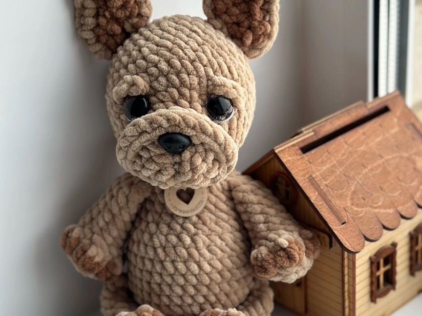 Французский бульдог, игрушка крючком