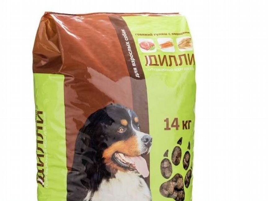 Дилли сухой полнорационный корм для собак 14кг