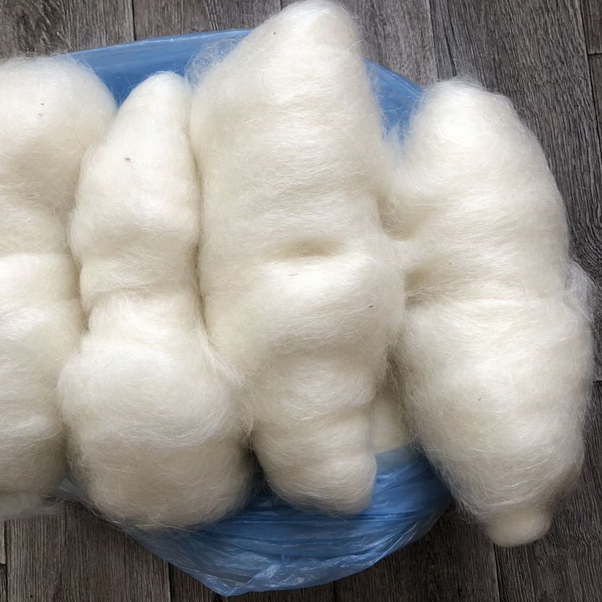 Козий пух чесаный готовый для прядения