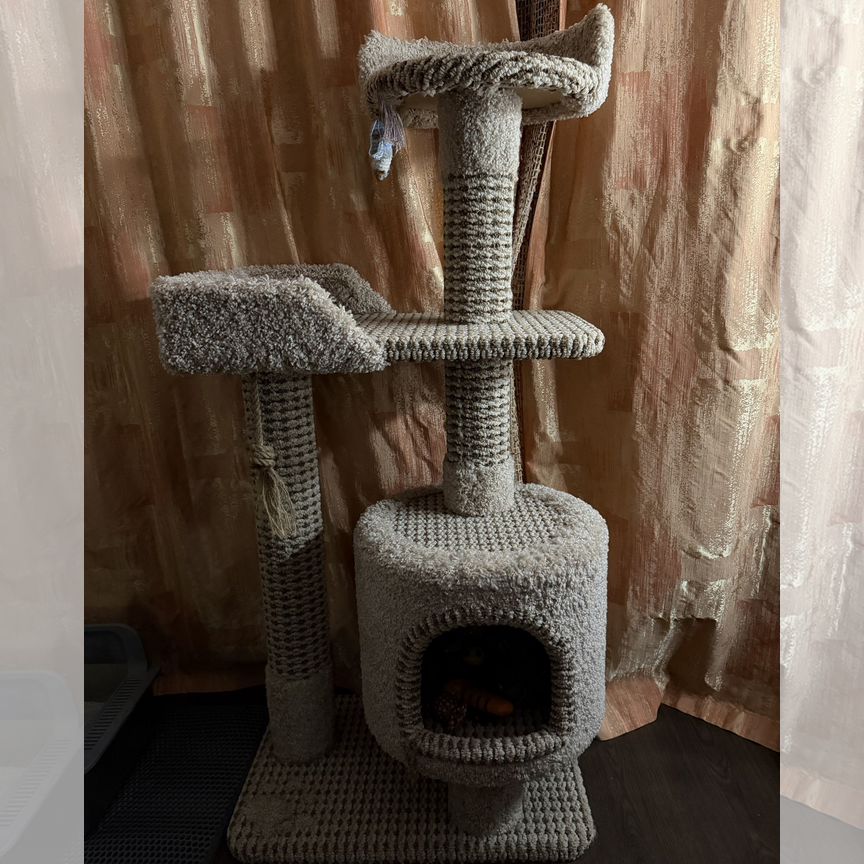 Комплекс когтеточка домик для кошек