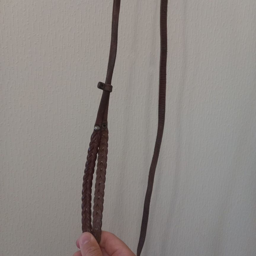 Поводок кожаный с ошейником