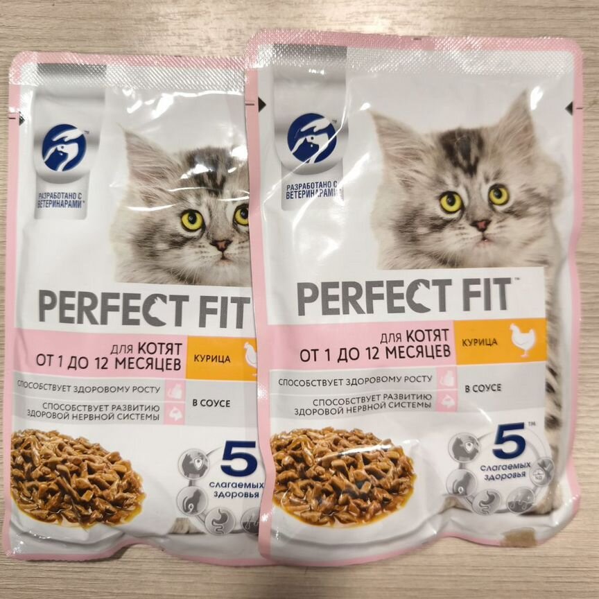 Влажный корм для котят perfect fit курица